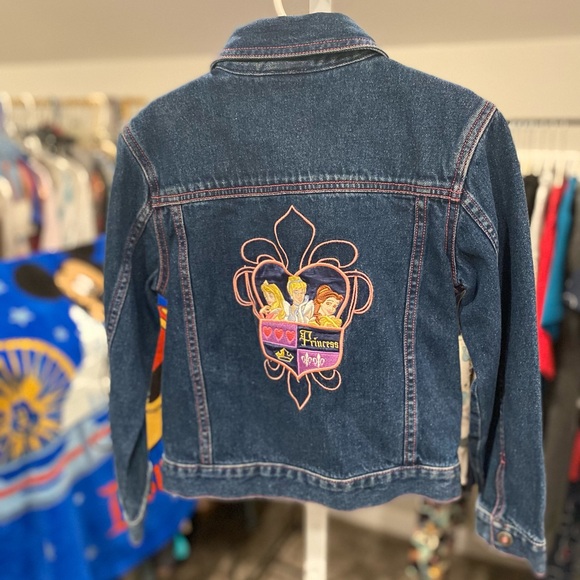 Disney | Jackets & Coats | Disney Princess Denim Embroidered Jacket ...